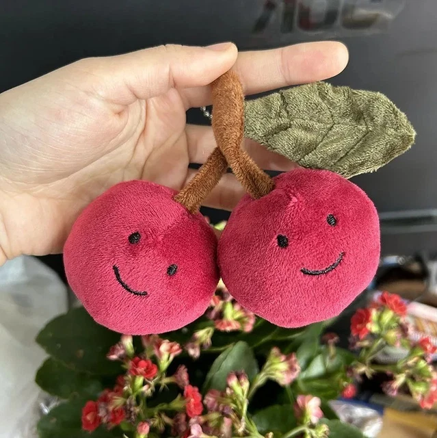 JELLYCAT AMUSEABLES CUTE Cherries Bag Charm Cherry Doll Keychain Best ...