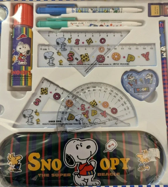 VINTAGE DENZ SNOOPY Study Set 1985 Stationery Set New Complete Peanuts ...