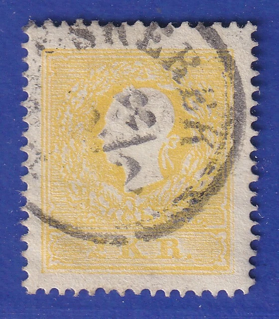 ÖSTERREICH 2.AUSGABE FRANZ Joseph 2Kr. gelb Type II Mi.-Nr. 10 II gest ...