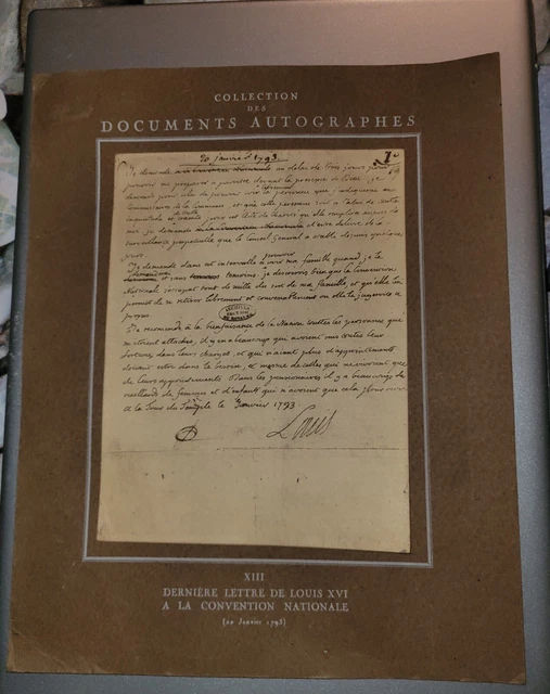 RARE DOCUMENT COLLECTION Des Documents Autographes La Derniere De Louis ...