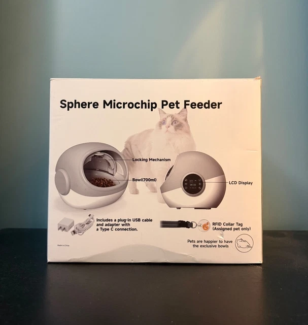 FURBABYFEEDER SPHERE AUTOMATIC Microchip Pet Feeder Collar Included for ...