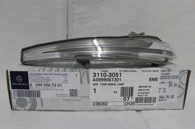 GENUINE MERCEDES-BENZ W205 C-Class LH Mirror Repeater Indicator Lamp ...