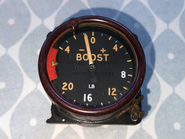 WW2 WWII RAF 40's Spitfire Mk3L +20 lbs 6A/1427 Boost Gauge Aircraft ...