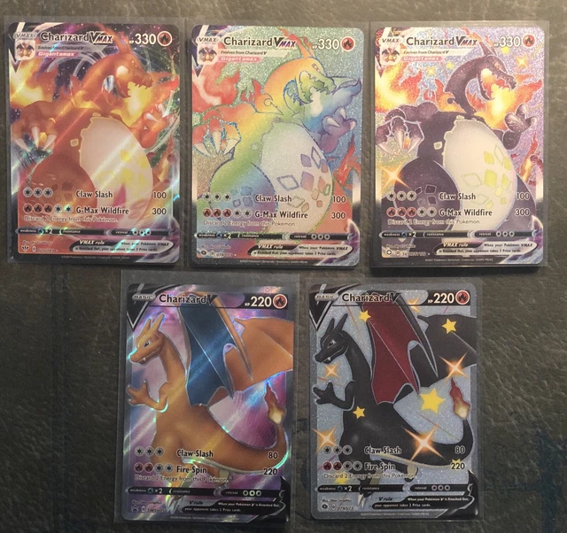 POKEMON CHARIZARD V & Charizard VMAX Collection! Hyper/Shiny Full Art ...