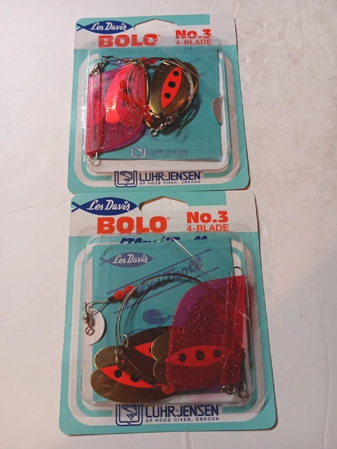 2 LUHR-JENSEN LES Davis Bolo Flex-I-Troll 26" Brass Red Center. Braided ...