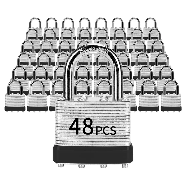 PADLOCKS WITH SAME Key, 48 Pcs Laminated Keyed Padlock (1-9/16", 40mm ...