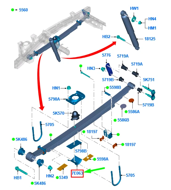 FORD RANGER T6 MK1 Rear Suspension Leaf Spring Shield 1729472 NEW ...