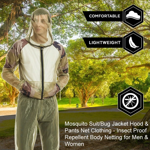 ANTI- MOSQUITO SUIT Mesh Bug Jacket Clothing/ Net Yarn Mitts Pants ...