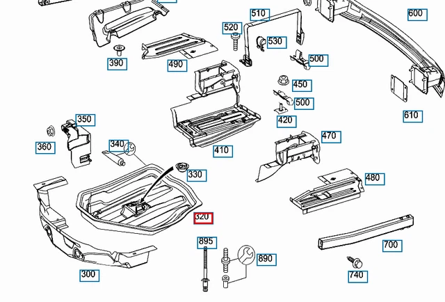 NEW MB E Coupe C207 Rear Trunk Spare Wheel Section Trim A2046100575 EUR ...