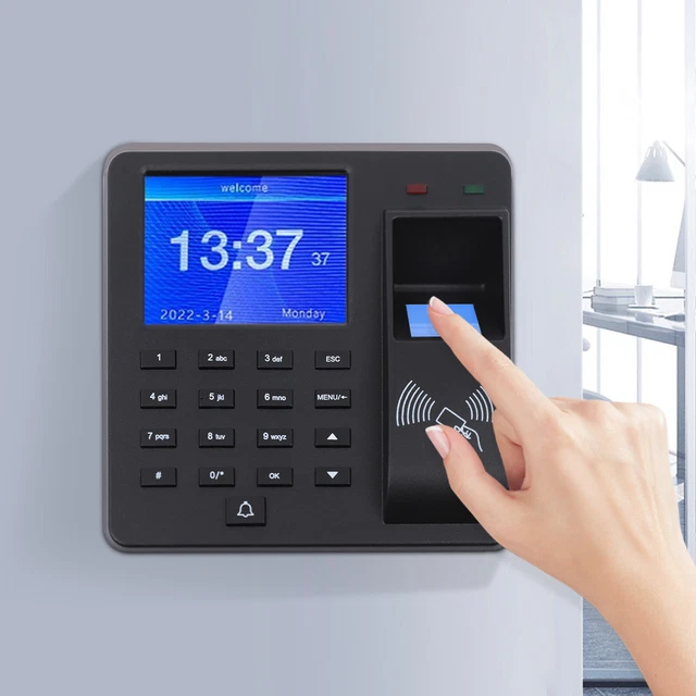 LED TIME CLOCK Fingerprint Employee Attendance Machine Time Check ...