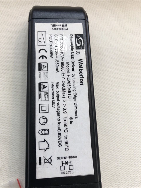 WAIBERLON HLV65045TD DIMMBAR LED Driver LED Ersatztrafo 61-70V=650mA 40 ...