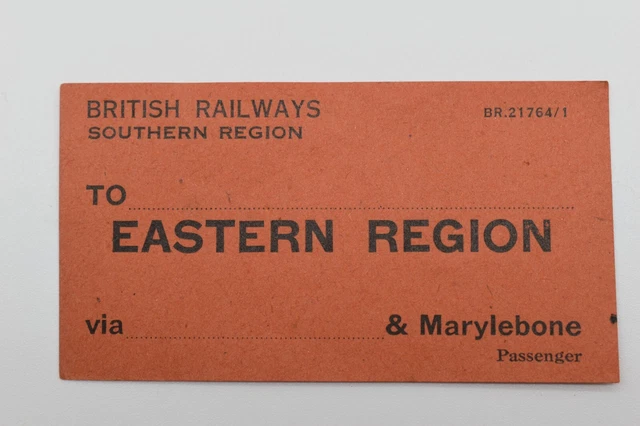 BRITISH RAILWAY LUGGAGE Label Blank EASTERN REGION Via Blank ...