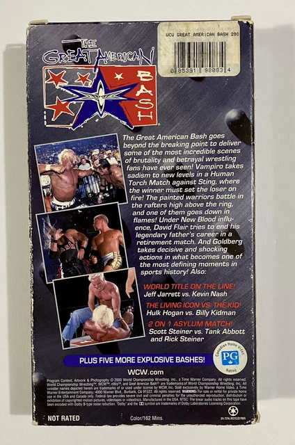 WCW GREAT AMERICAN Bash ‘00 (VHS, 2000) Wrestling PPV Sting Hulk Hogan ...