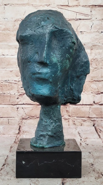 ABSTRACT MODERN MID Century Female Lady Bronze Sculpture Bust Figurine ...