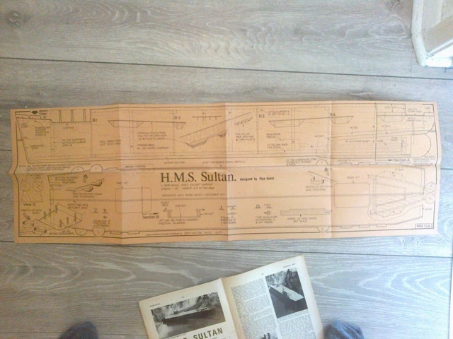 HMS SULTAN SEMI Scale Ww2 Escort Carrier Model Plan & Article By G ...
