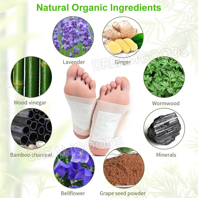 100 PACK DETOX Foot Patches Pads Natural plant Toxin Removal 100 Sticky ...