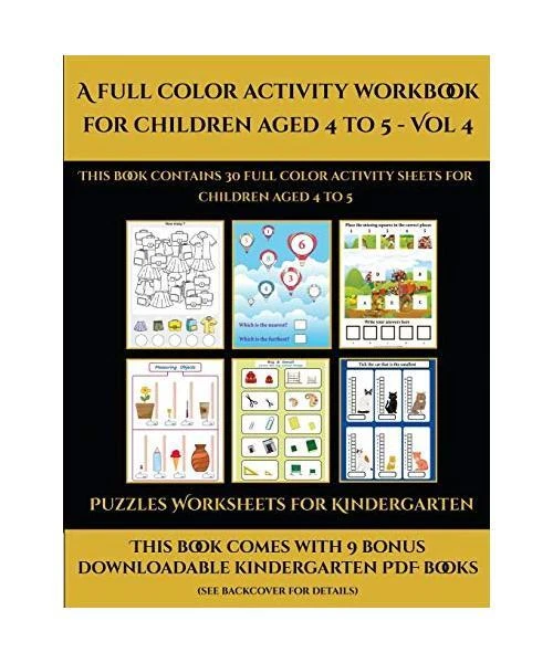 PUZZLES WORKSHEETS FOR Kindergarten (A full color activity workbook for ...