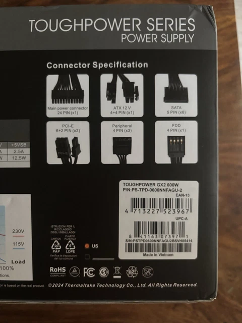 THERMALTAKE TOUGHPOWER GX2 600W 80+ Gold Non-Modular Power Supply All ...