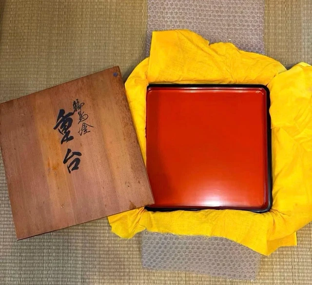JAPANESE WAJIMA-NURI LACQUERWARE Square Tray Wooden Box £121.96 ...