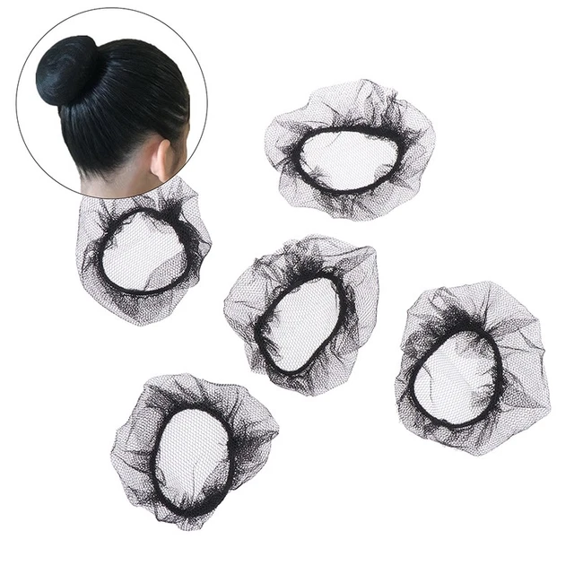 LADIES SOLID PLAN Black Hair Bun Cover Snood Net Ballet Women Dance ...