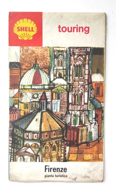 SHELL TOURING FIRENZE Pianta Turistica Cartina Stradale City Map 1962 ...