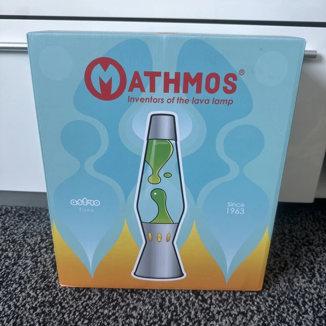 BNIB MATHMOS ASTRO Flame Lava Lamp First Edition 327 -Clear/Green £150. ...