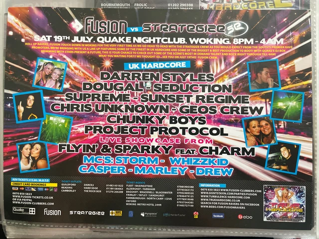 FUSION VS STRATEGIZE 19/07/08 @ Quake Nightclub, Woking Rave Flyer £0. ...