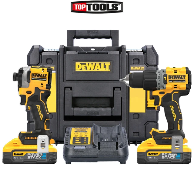 DEWALT DCK2050H2T 18V XR Combi Drill & Impact Driver Powerstack Twin Kit £419.92 - PicClick UK