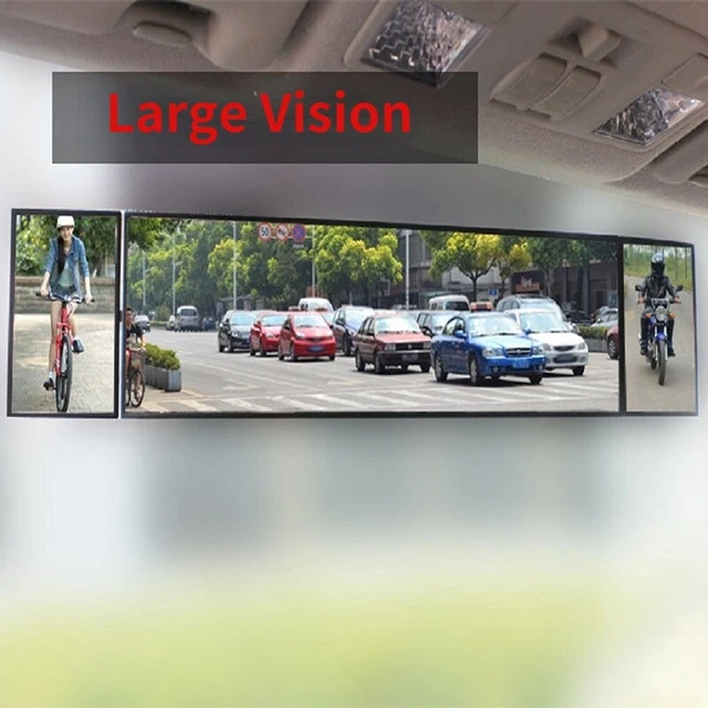 CAR UNIVERSAL REAR View Wide Angle Clip-on Convex Curved Vision ...