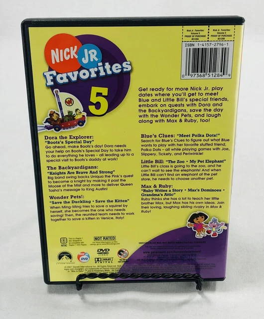 NICK JR FAVORITES 5 DVD Backyardigans Blue Clues Dora - Mint Disc! £10. ...