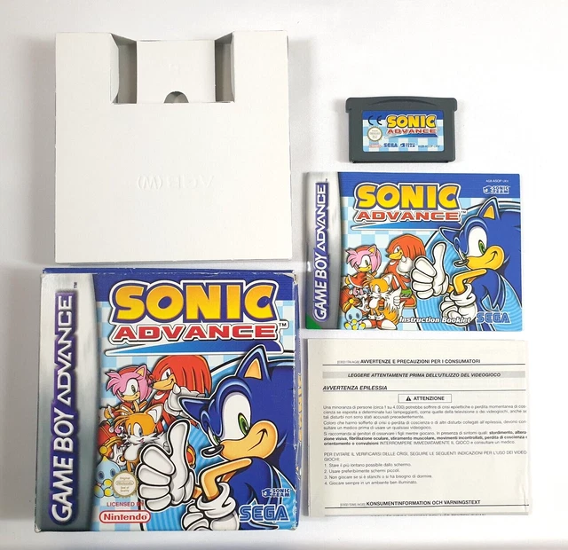 GBA SONIC ADVANCE Boxed & Complete Game Boy Advance PAL REGION FREE EUR ...