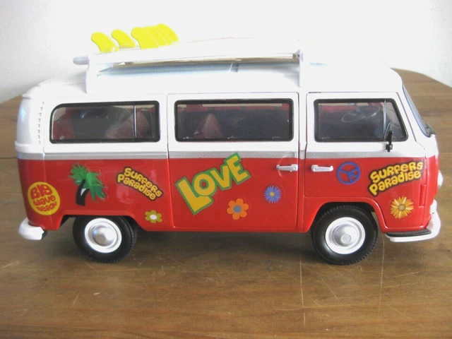 DICKIE TOYS 203776001 Camping-car rétro VW Surfer combi T2 bus échelle ...