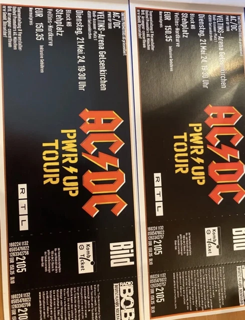 2X AC/DC STEHPLATZ Karten am 21.05.24, Gelsenkirchen Veltins Arena EUR ...