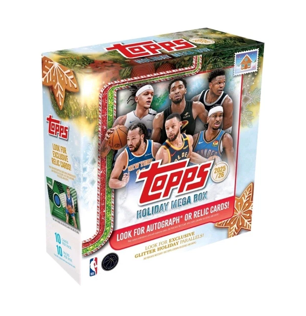 2025/26 TOPPS HOLIDAY MEGA BOX (100 Cards) NBA Basketball Brand New x2 ...