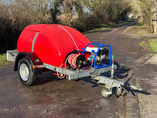 WESTERN PETROL TOWABLE Bowser 1100L pressure washer Jet Wash Honda GX ...
