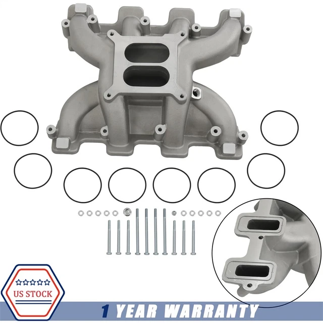 DUAL PLANE MID-RISE Intake Manifold For GM LS1 LS2 LS6 Cathedral Port ...