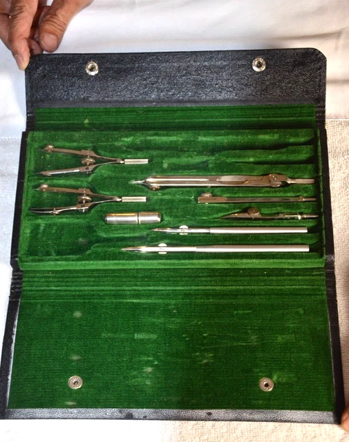 VINTAGE GERMAN PROTRACTOR Compass Divider Caliper Engineering Set with ...