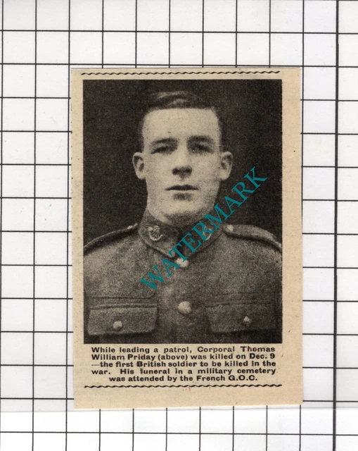 CORPORAL THOMAS WILLIAM Priday World War Two WW2 - 1939 SMALL News ...
