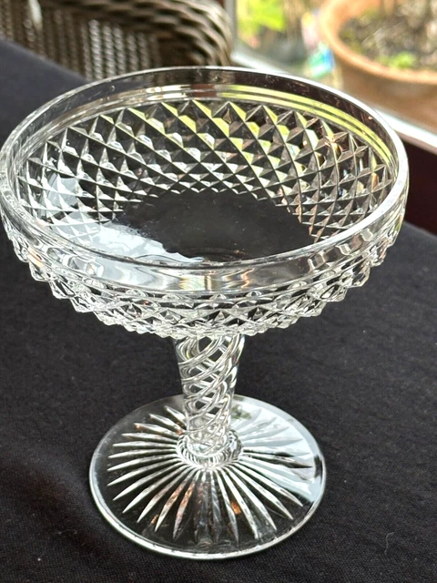 RARE VINTAGE STUART Crystal Air Twist Stem Floating Candle/Bon Bon Dish ...