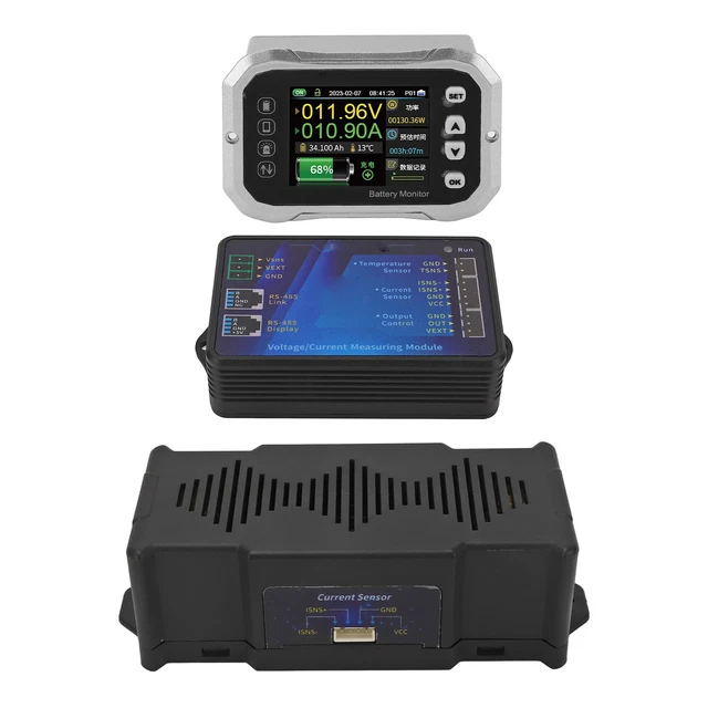 BATTERY VOLTAGE CURRENT Meter 400A Battery Monitor With Shunt Voltage ...