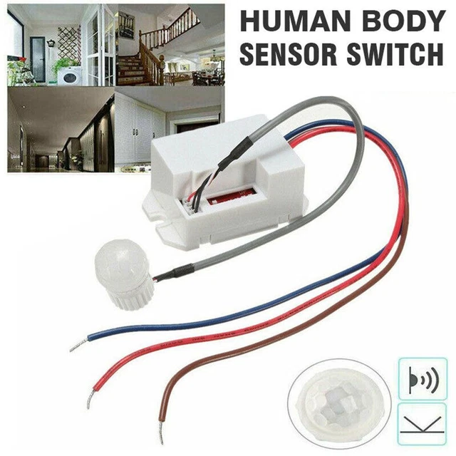 HUMAN BODY INDUCTION Motion Sensor Switch Infrared PIR Detector On Off ...
