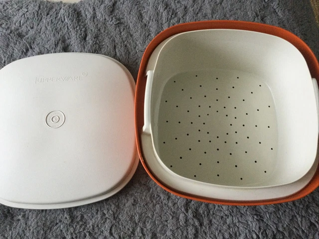 VINTAGE TUPPERWARE RICE Steamer Multi Server Fish Vegetable Strainer ...