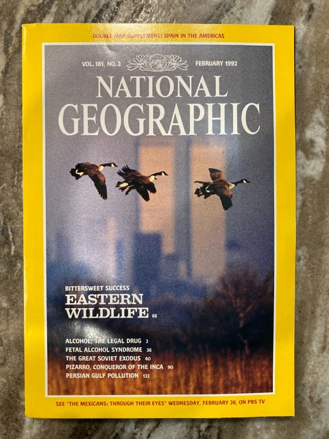NATIONAL GEOGRAPHIC MAGAZINE February 1992 with map £3.98 - PicClick UK