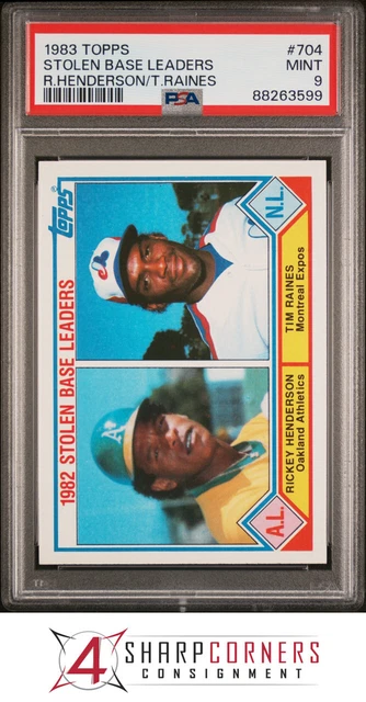 1983 TOPPS #704 Rickey Henderson-Tim Raines Hof Psa 9 B3931317-599 EUR ...