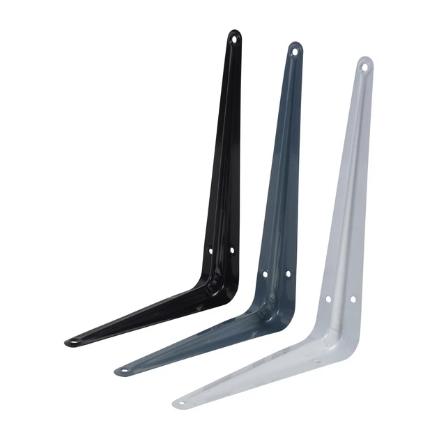 LONDON SHELF BRACKETS Neptune Metal Wall Shelving Steel - GREY - BLACK ...