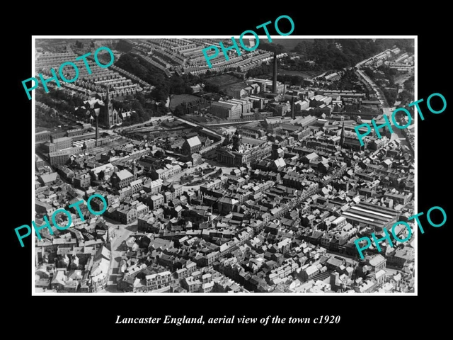 OLD 6 X 4 HISTORIC PHOTO OF LANCASTER ENGLAND AERIAL VIEW OF THE TOWN ...