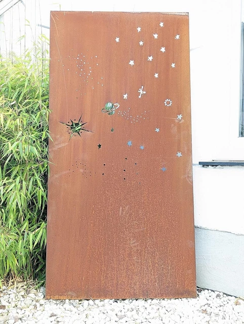 EDELROST GARTEN SICHTSCHUTZ aus Metall 1mm Rost Gartenzaun B75H150cm ...