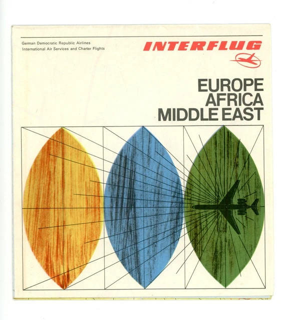 GDR INTERFLUG ROUTE map route map 3. 1974 edition aviation routes £15. ...