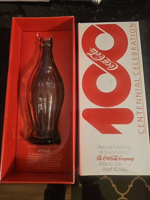 1986 COCA COLA 100 Centennial Shareholders Root Glass Bottle £39.44 ...