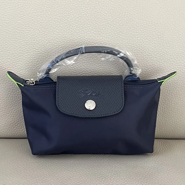 LONGCHAMP LE PLIAGE Original Mini Pouch with Handle Navy Blue Recycled ...